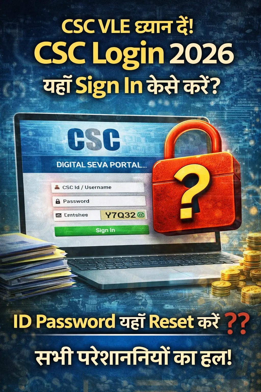 CSC Login 2026: VLE Login कैसे करें? ID Password Reset + Problem Solution